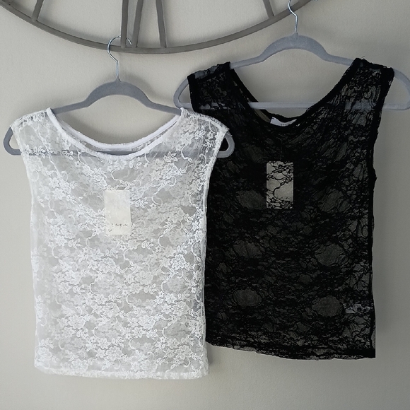 gaze | Tops | Elegant Lace Sheer Tops 2 Pc Nwt | Poshmark
